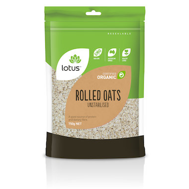 Lotus Oats Rolled Raw (Unstabilised) Organic 750g | Kadac - Organic ...